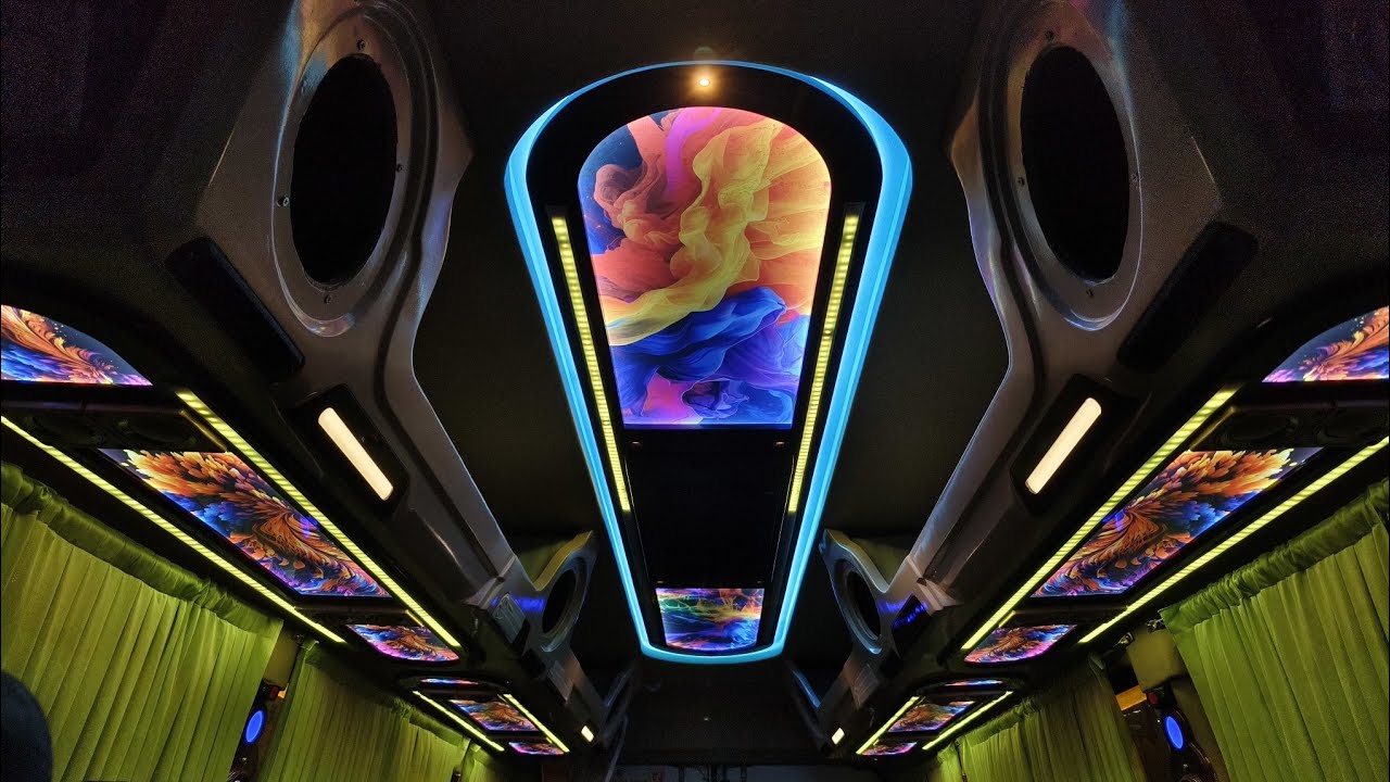 FORCE TRAVELLER 17 SEAT BS6 MODEL INTERIOR NEW WORK WITH PIXEL LED ...