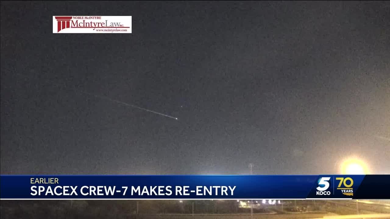 SpaceX Crew-7 makes re-entry - YouTube