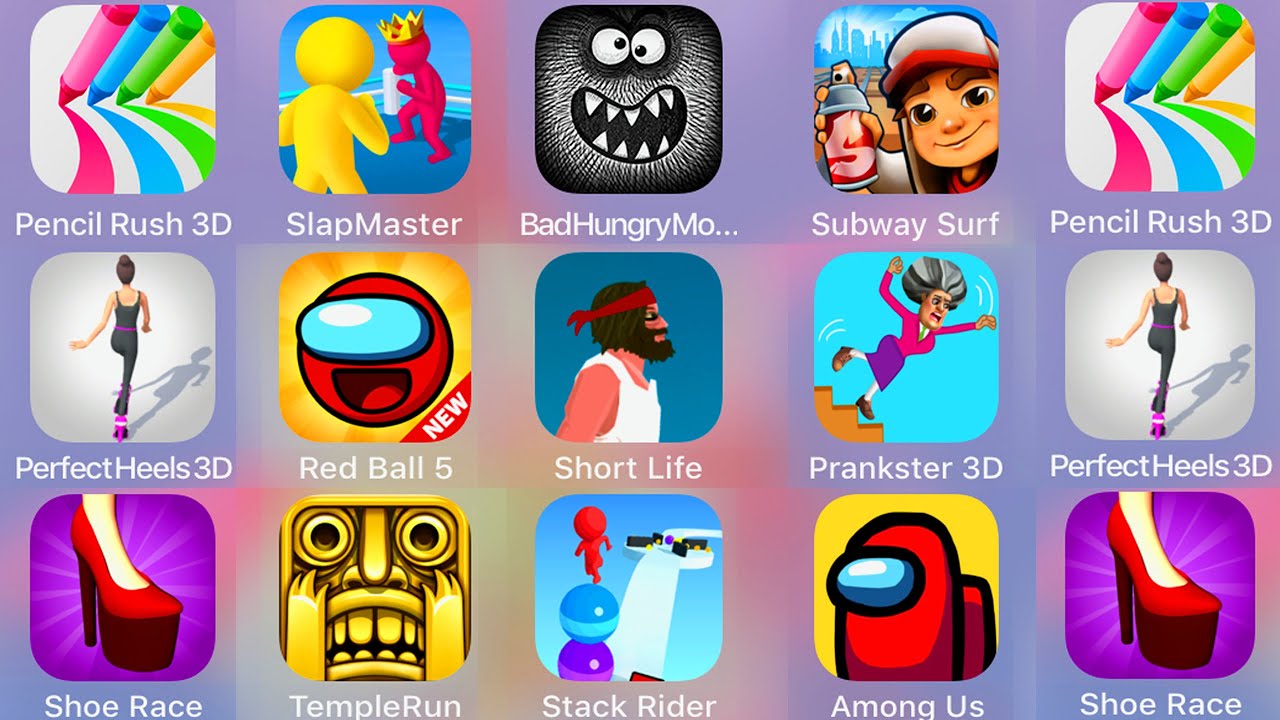 Among Us, Prankster 3D, Subway Surf, Bad Hungry Monster,Short Life ...