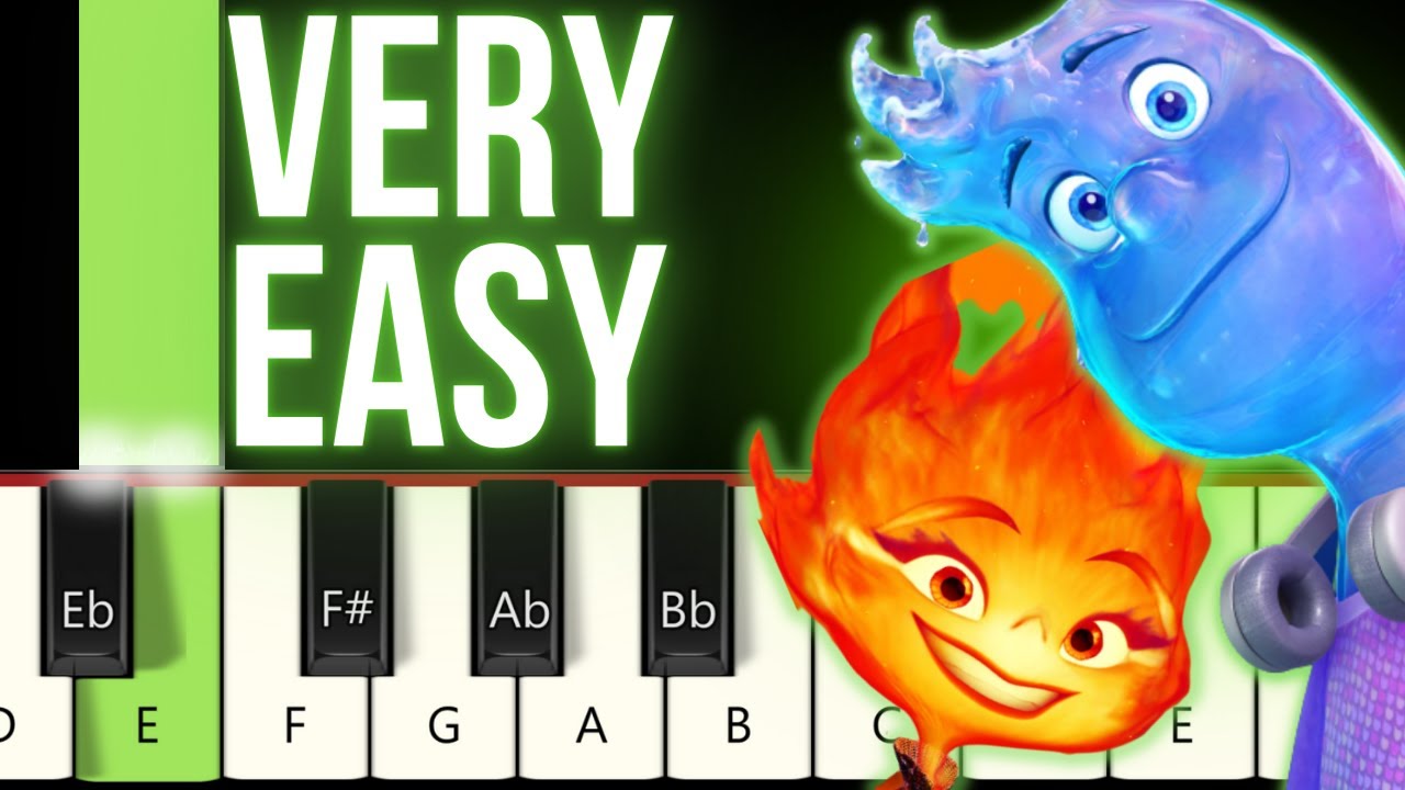 Elemental theme song - VERY EASY piano tutorial ️💙💚 Like & Subscribe for more! - YouTube