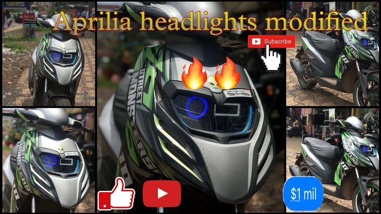 How to modified aprilia headlight 🔥| Aprilia Sr 150 | Headlights ...