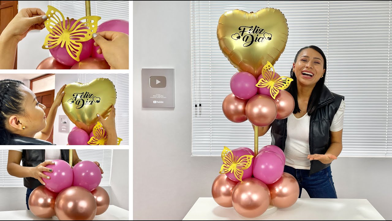 Como hacer un Centro de Mesa - 🎈Balloon Centerpiece 🎈 - YouTube