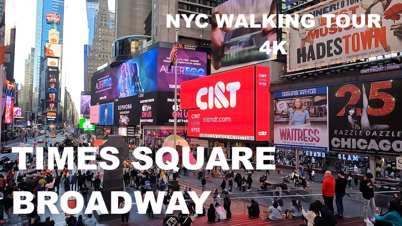 NEW YORK Walking Tour (4K) TIMES SQUARE - BROADWAY - UNION SQUARE PARK ...