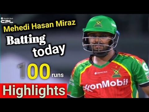 Mehedi Hasan Miraz batting today | CPL 2026 Highlights | Mehedi Hasan Miraz today unemployable batt
