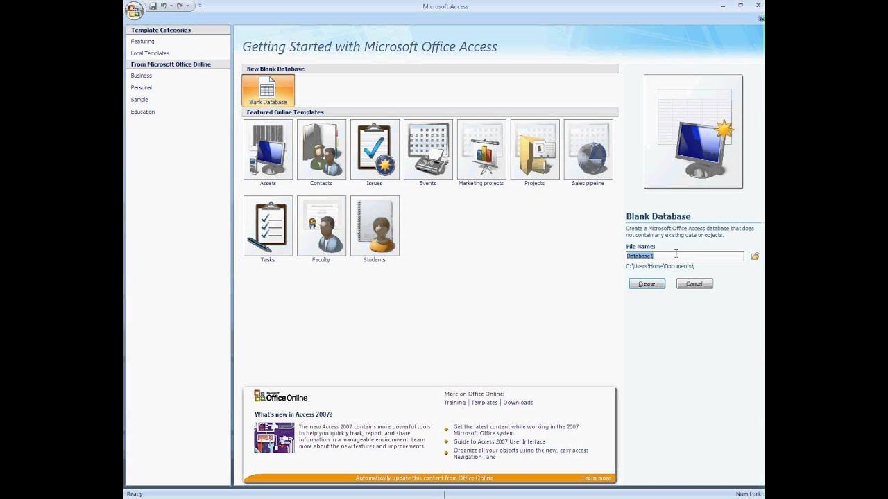 Create a New Database STEP 2 - YouTube