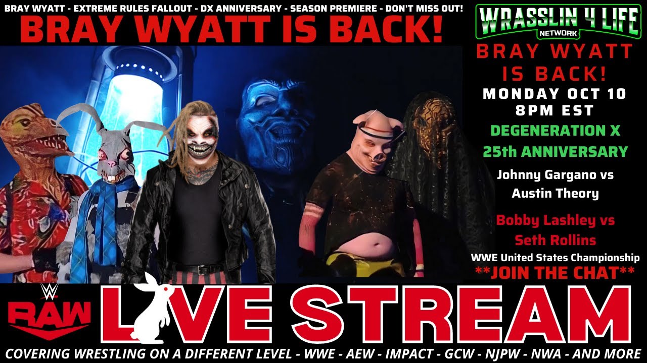 BRAY WYATT IS BACK! WWE RAW - LIVE STREAM - DX 25TH ANNIVERSARY ...