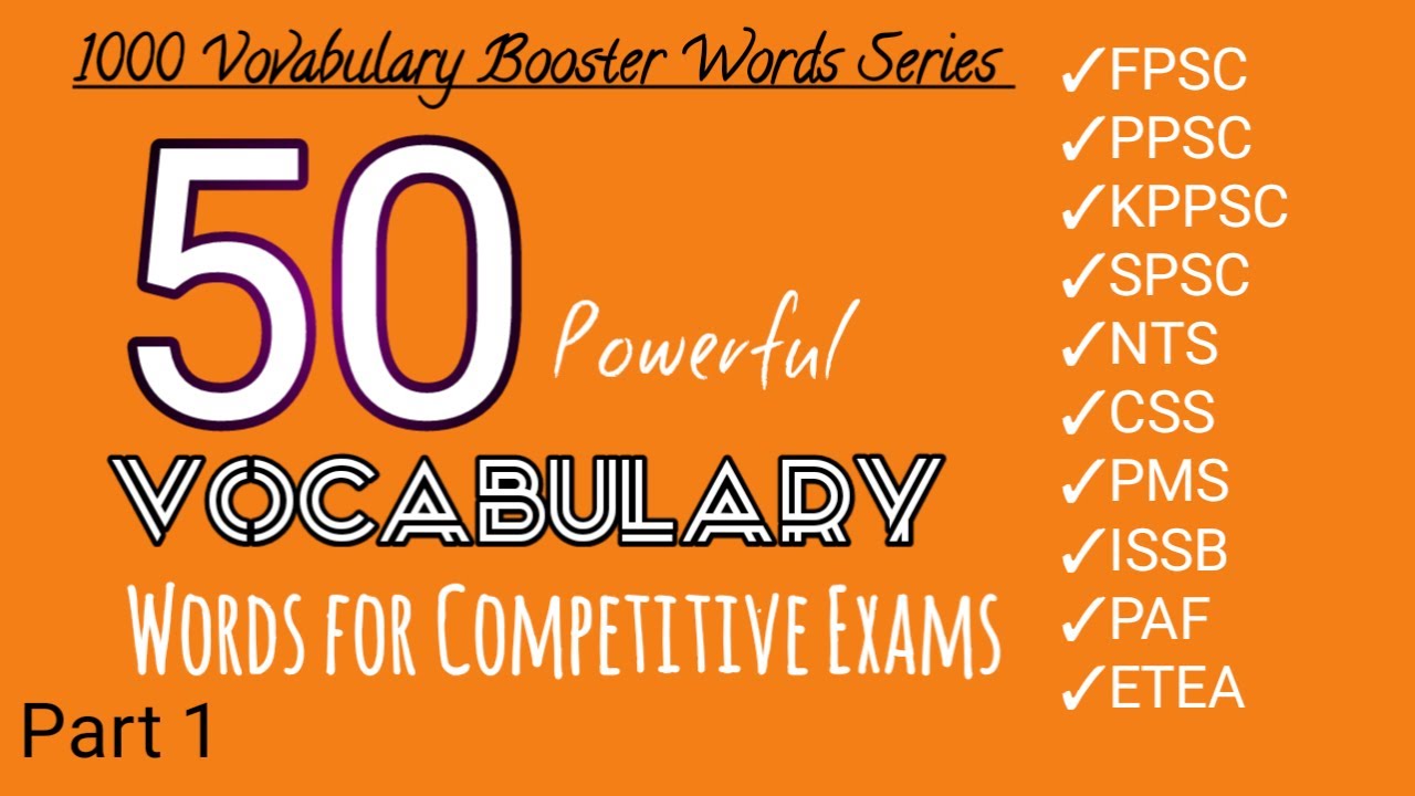 50 Important English Vocabulary Words for all competitive Exams ...