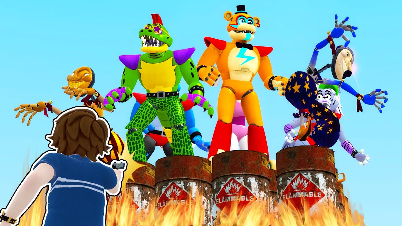 Who survives giant Explosion? FNAF Animatronics vs Garry's Mod ...