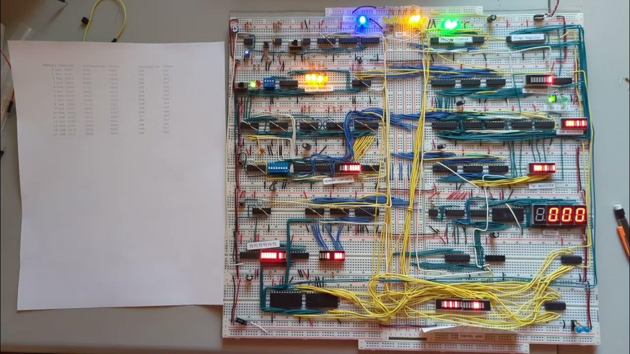 Programmable 8-bit computer running a program which calculates numbers ...