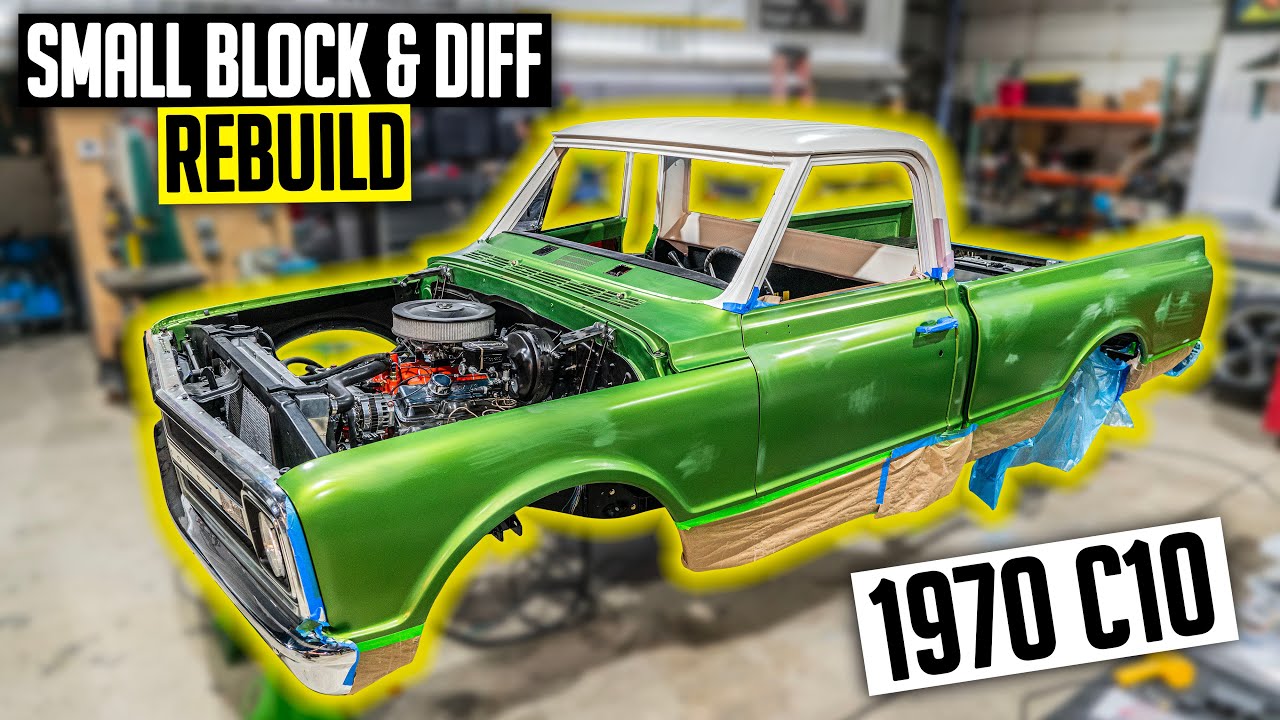 Bagged C10 GSI Crossmember & 350 Smallblock Install - 1970 Chevy Shop ...
