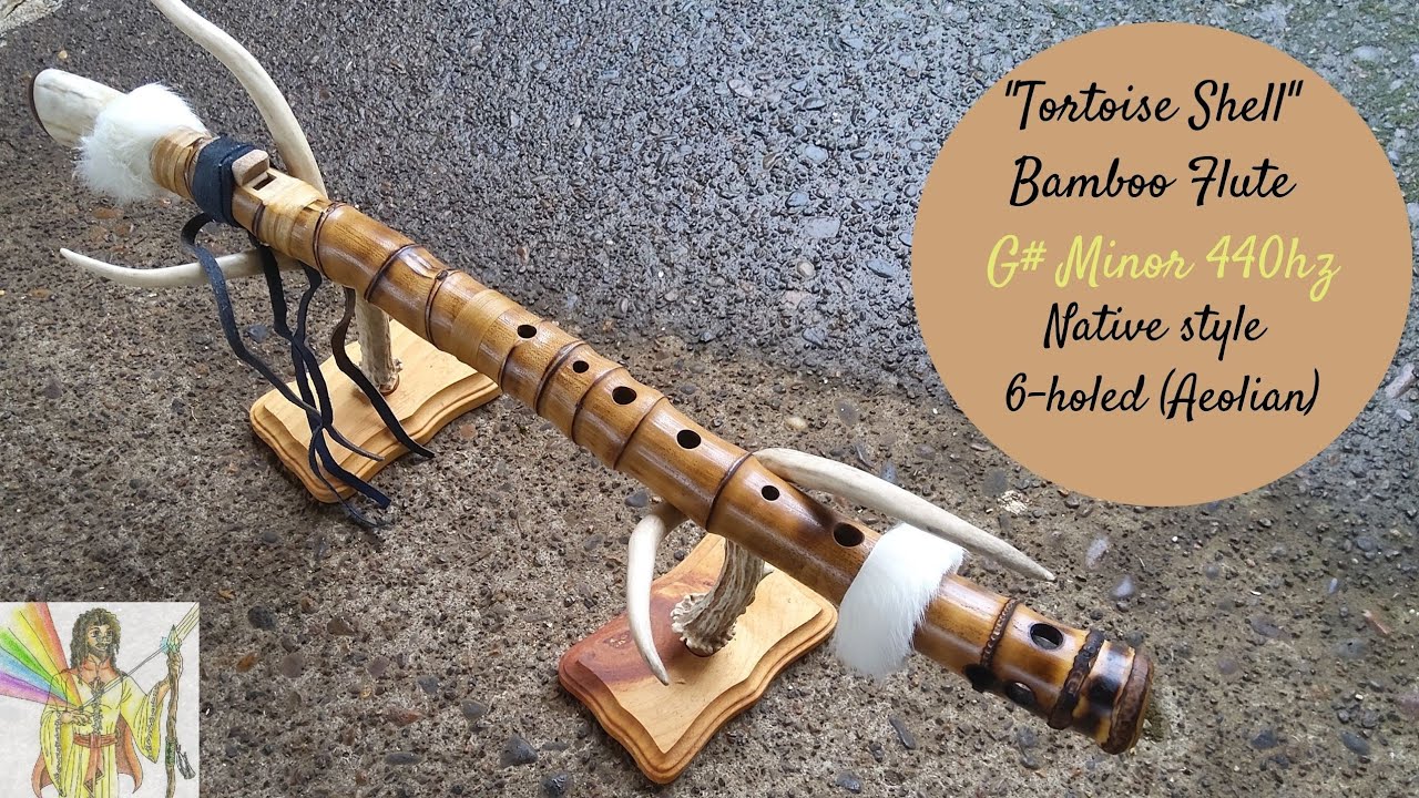 "Tortoise Shell" Bamboo Native Flute (G# aeolian 440hz) - YouTube