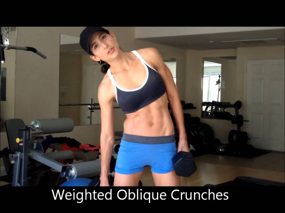 Weighted Oblique Crunches - Oblique Blaster Workout - YouTube