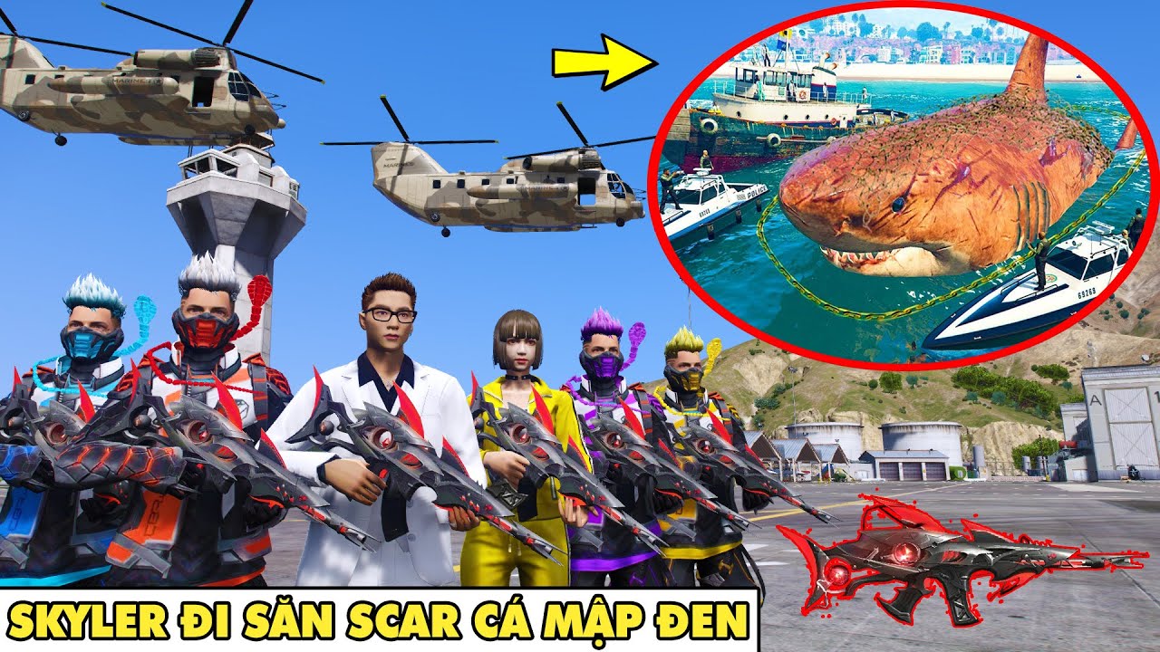 GTA 5 SKYLER Nâng Cấp SCAR Cá Mập Đen Lên LV 7 Cùng Biệt Đội COBRA Và ...