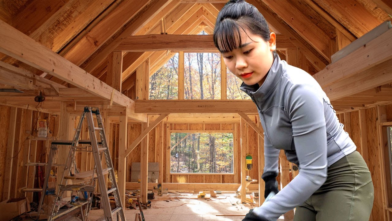 Building the Most Beautiful House | DIY Wooden Cabin Building Process ...