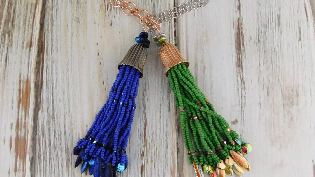Beaded Tassel Necklace Tutorial - YouTube