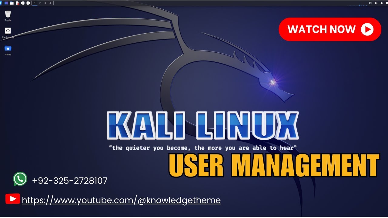 Kali Linux Basic Configurations For User | Linux Management #knowledgetheme - YouTube