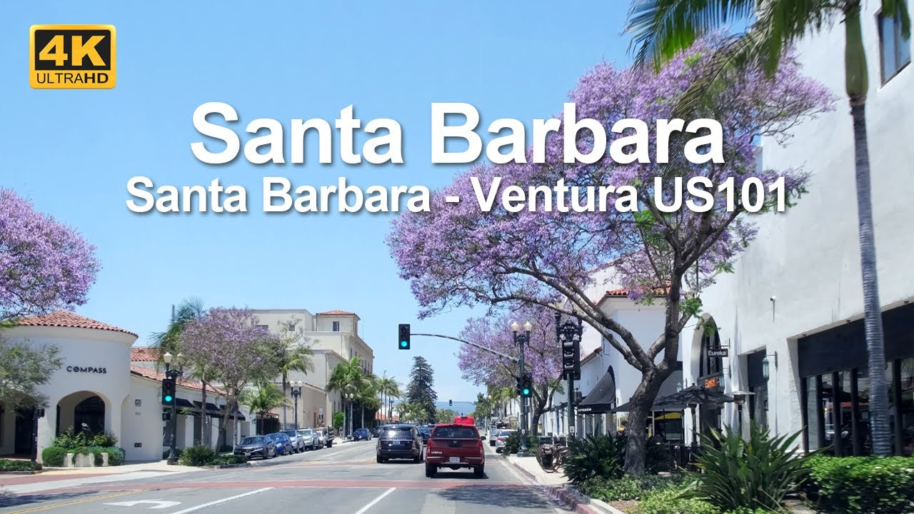 4K drive | Drive through the beautiful city of Santa Barbara together ...