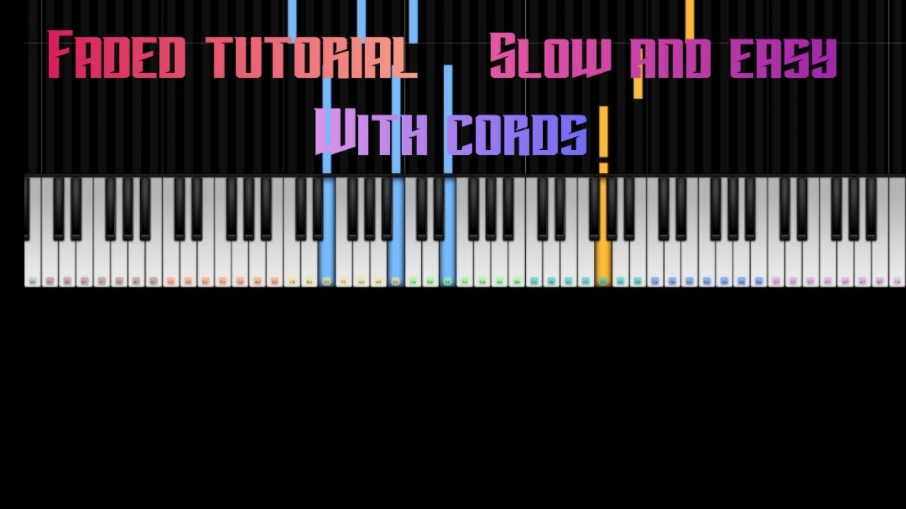 Faded by alan walker on perfect piano tutorial easy and slow but with ...