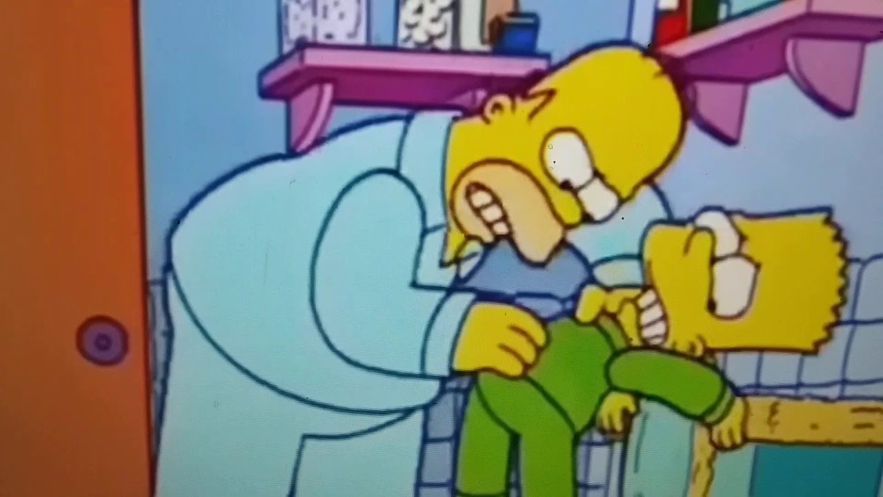 FUNNY SIMPSONS MOMENT HOMER AND BART FIGHT IN THE BATHROOM THEN HOMER ...