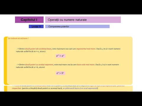 Capitolul 1 // Lecția 11 - Compararea puterilor (Clasa a 5-a Evaluare ...
