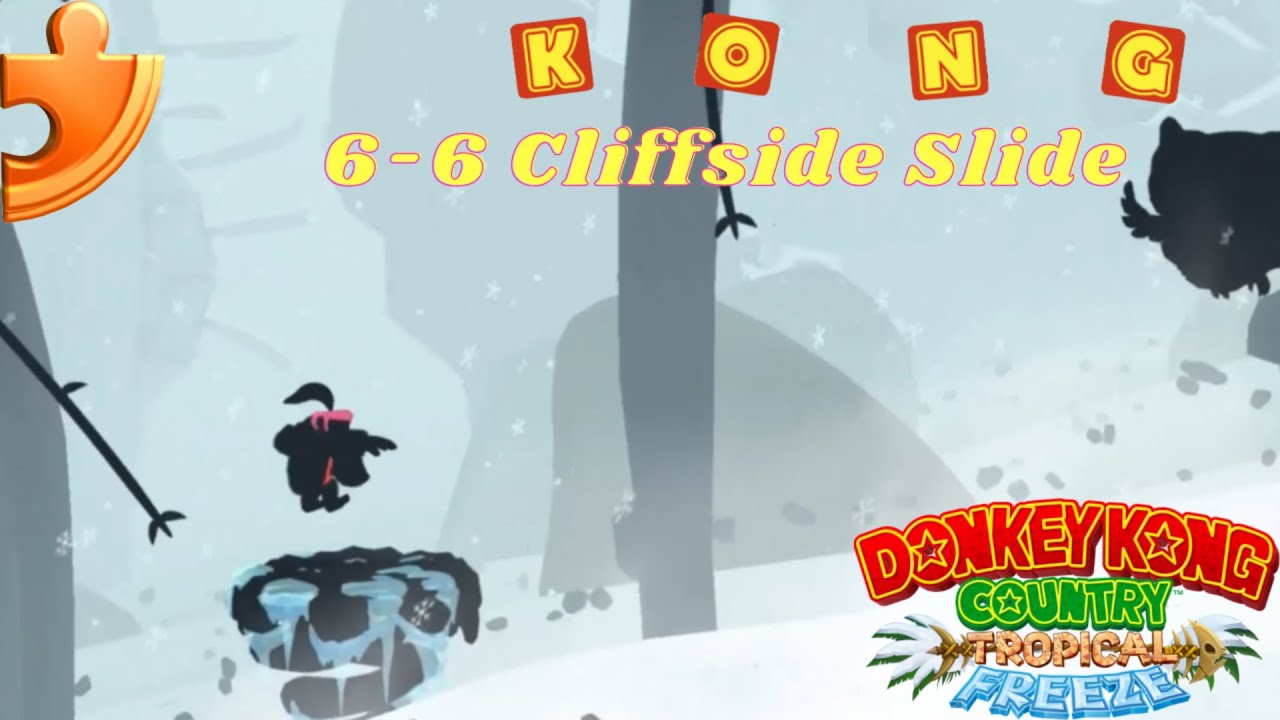 [Donkey Kong Country: Tropical Freeze] 6-6 Cliffside Slide All ...