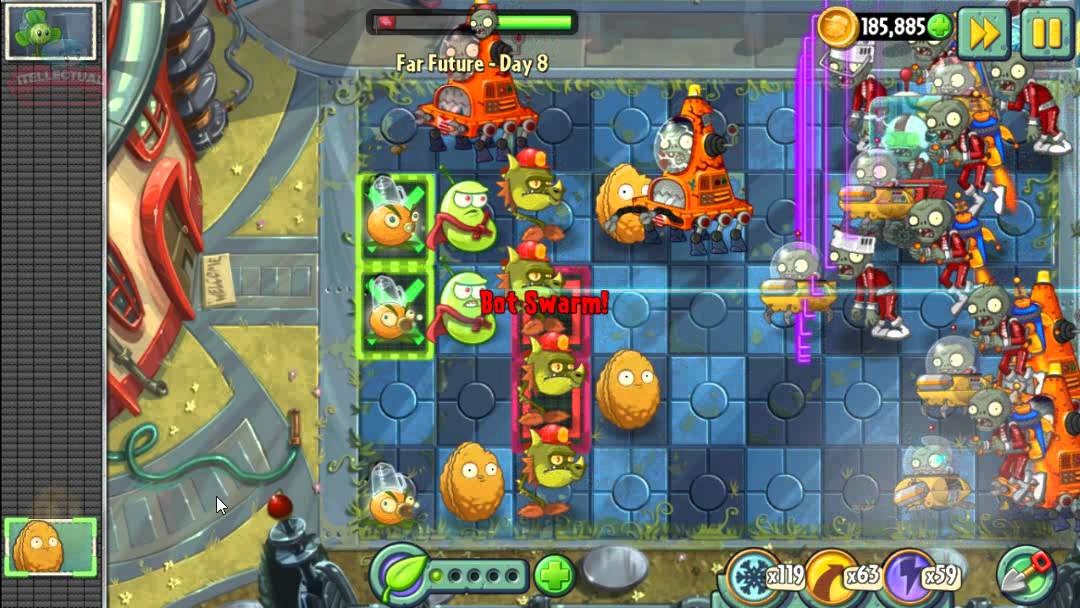 Plants Vs Zombies 2 Defeat Robo-cone Zombies - YouTube