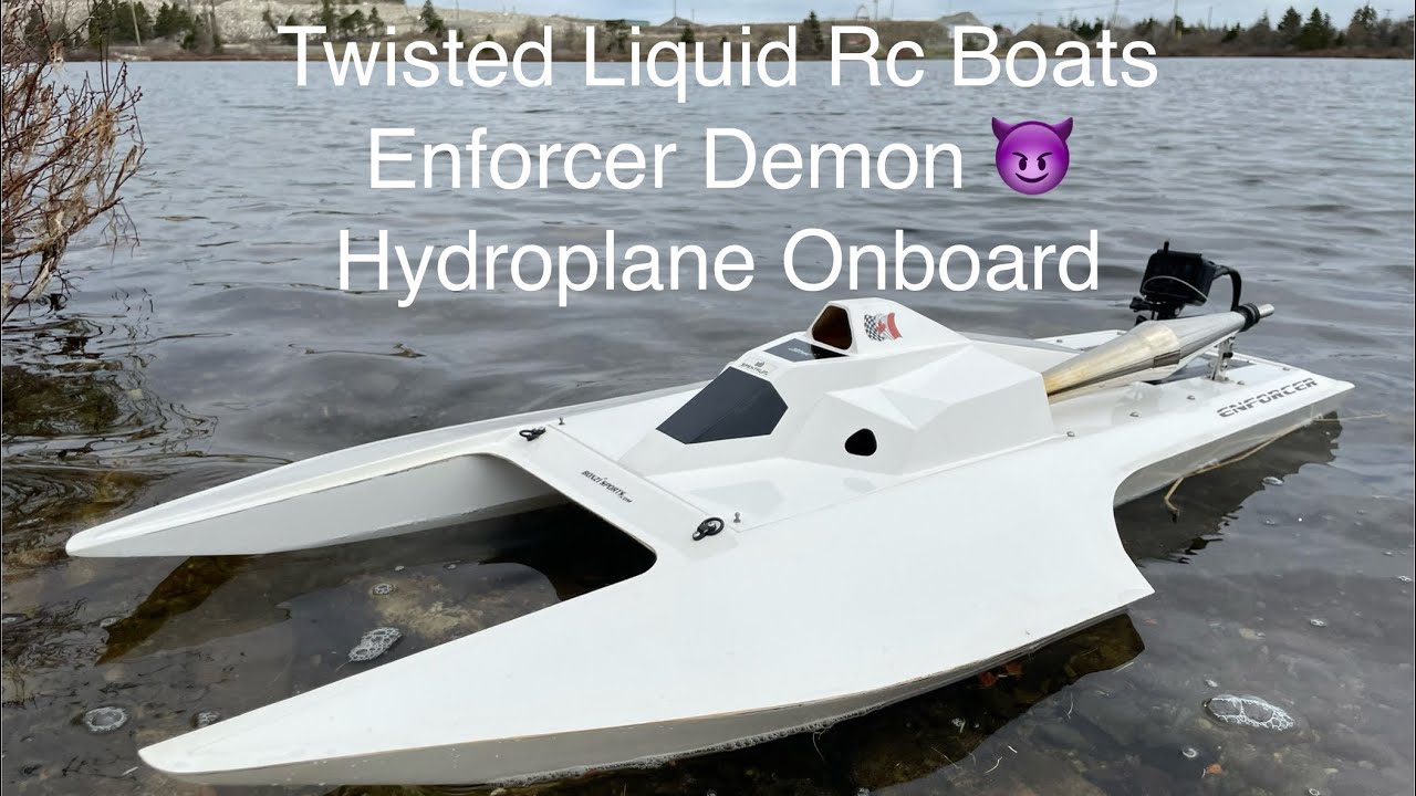 Enforcer Demon Hydroplane 😈 Rc Boat Onboard First Runs of 2024 - YouTube