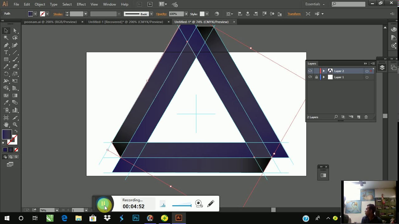 Adobe Illustrator/ma Triangle logo banaya best methods..🤗😊 - YouTube