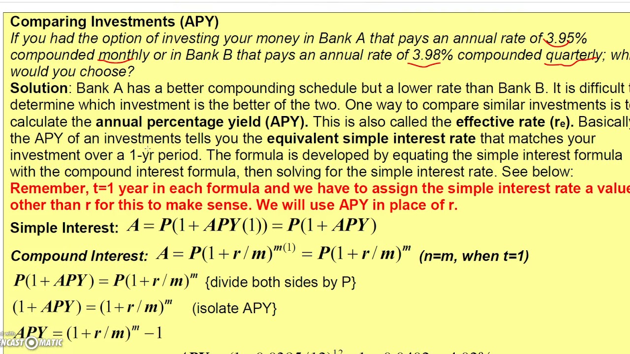 2 2 4 Finite Math Compounding Time Problems plus APY - YouTube
