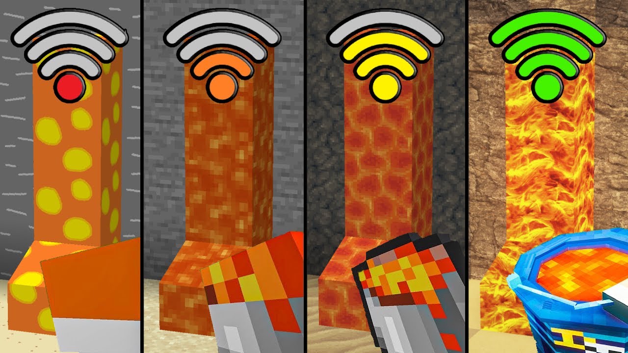 lava physics with different internet in Minecraft - YouTube