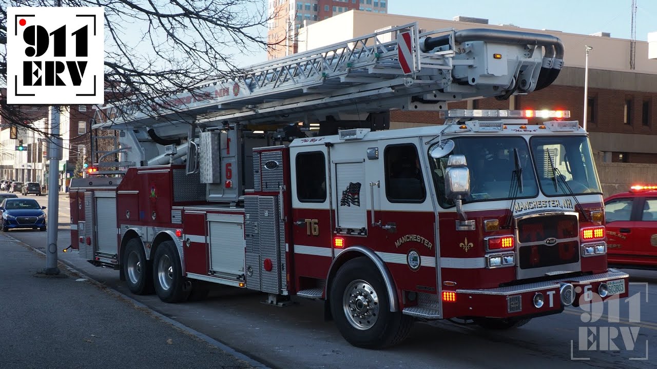 Manchester Fire Trucks Responding | Truck 6, Ex-Car 1, Engine 11, Ex ...