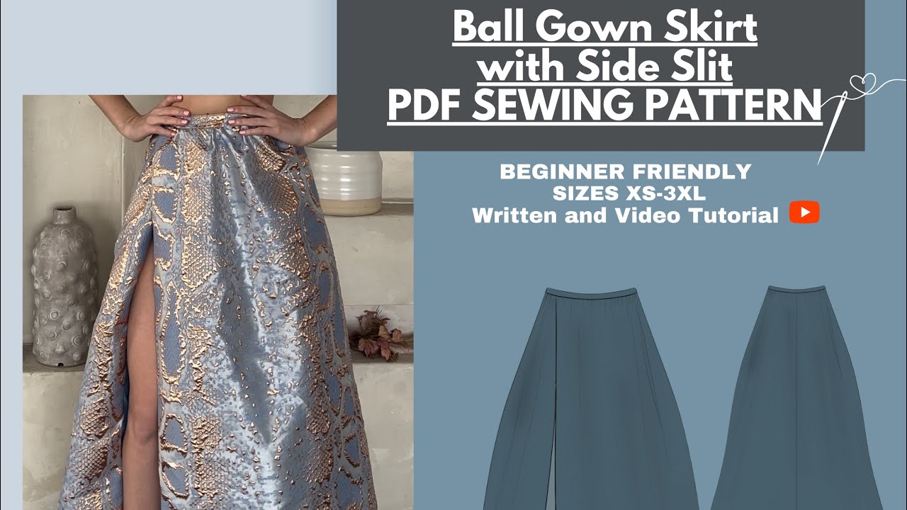 How to make a ball gown skirt with slit at home. Link in bio to ...