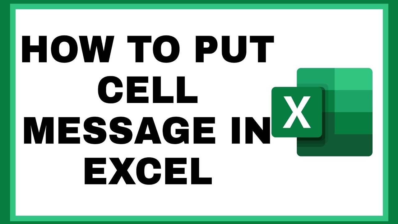 How to put Cell Message in Excel Sheet. - YouTube
