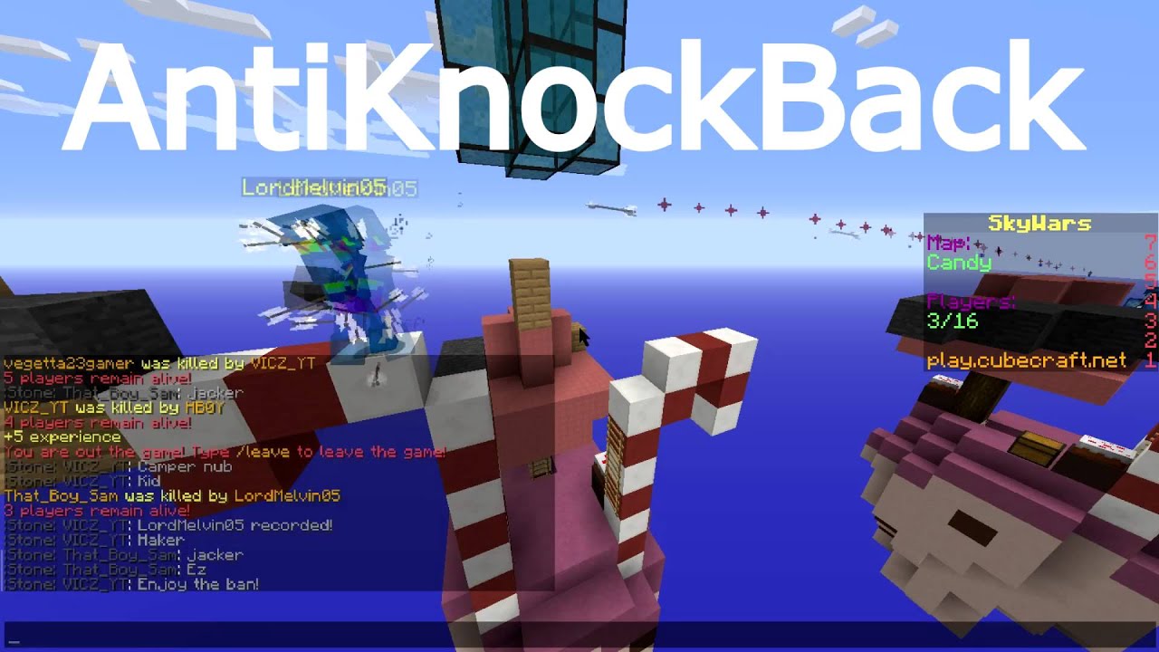 CubeCraft / SkyWars / Hacker (Kill Aura and AntiKnockBack Hacks) / LordMelvin05 - YouTube