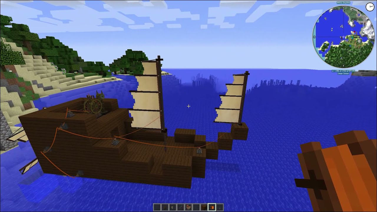 Como construir un barco con físicas en minecraft (1.12.2) - YouTube