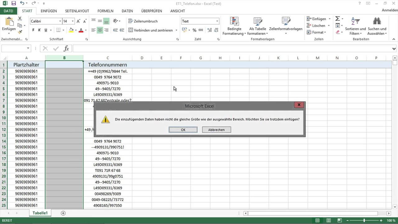 Telefonnummern in ein Format bringen HD YouTube 1080p - YouTube