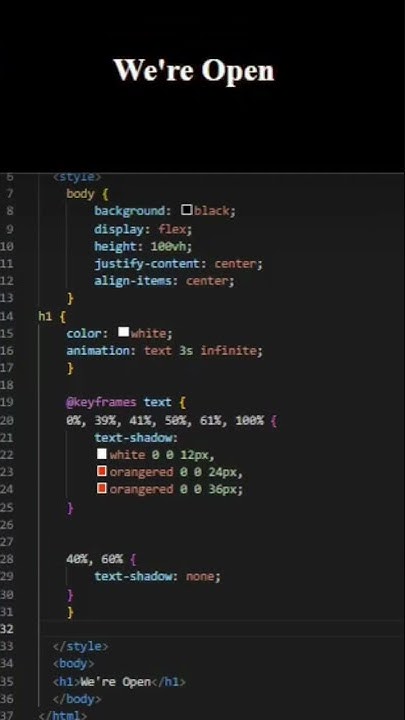 Simple flashing text animation html css - YouTube