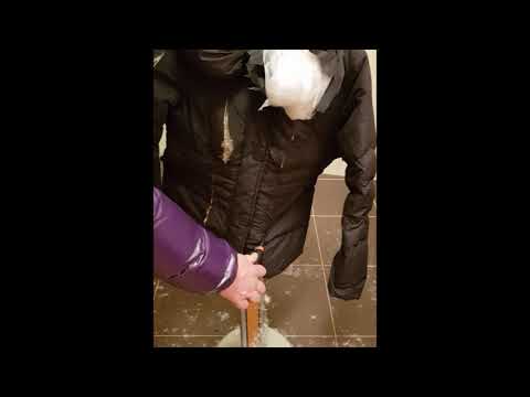 Down jacket ripped