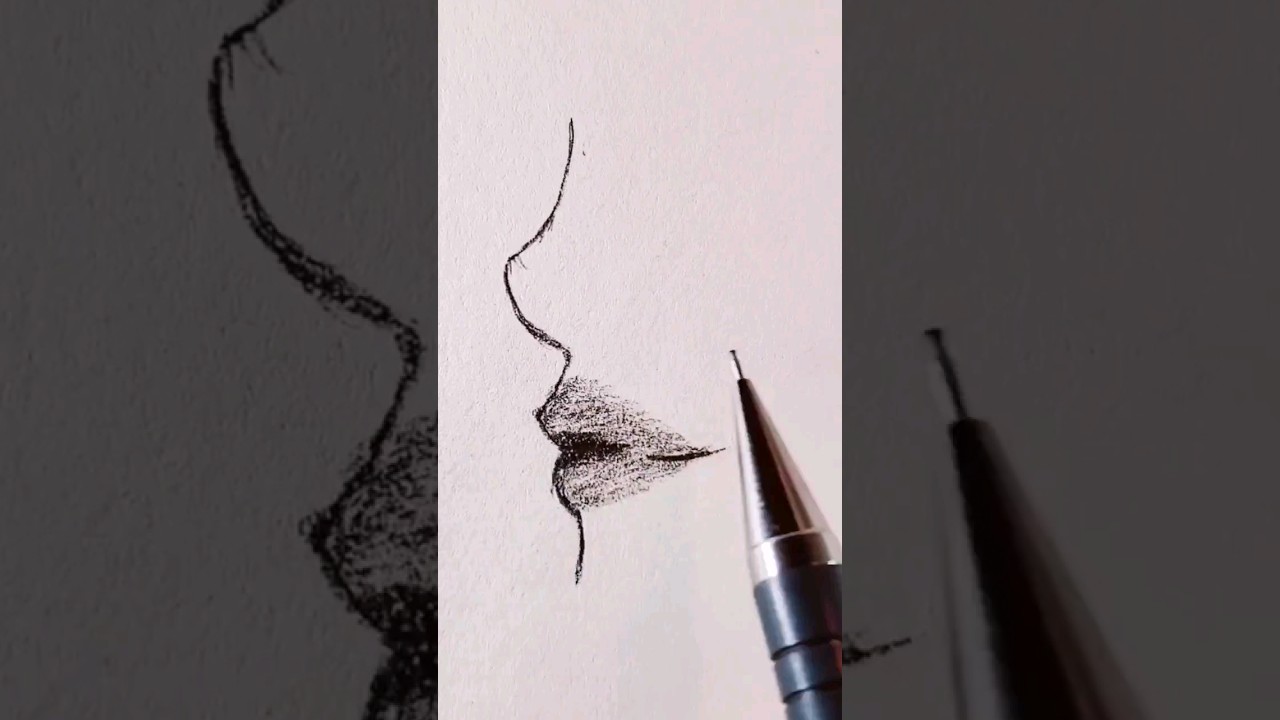 How to draw a side anime lips 💋 step by step with easy fast way - YouTube