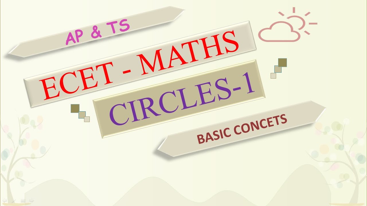 ECET MATHS CIRCLES 1(BASIC CONCEPTS) - YouTube
