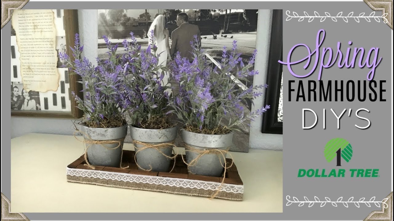 SPRING FARMHOUSE DECOR// DOLLAR TREE FARMHOUSE DECOR - YouTube