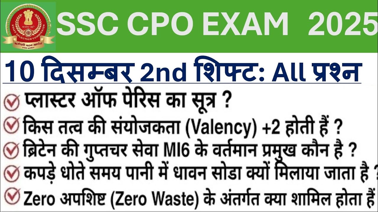 SSC CPO Exam Review 2nd shift 10 December 2025 | SSC CPO Exam Analysis ...