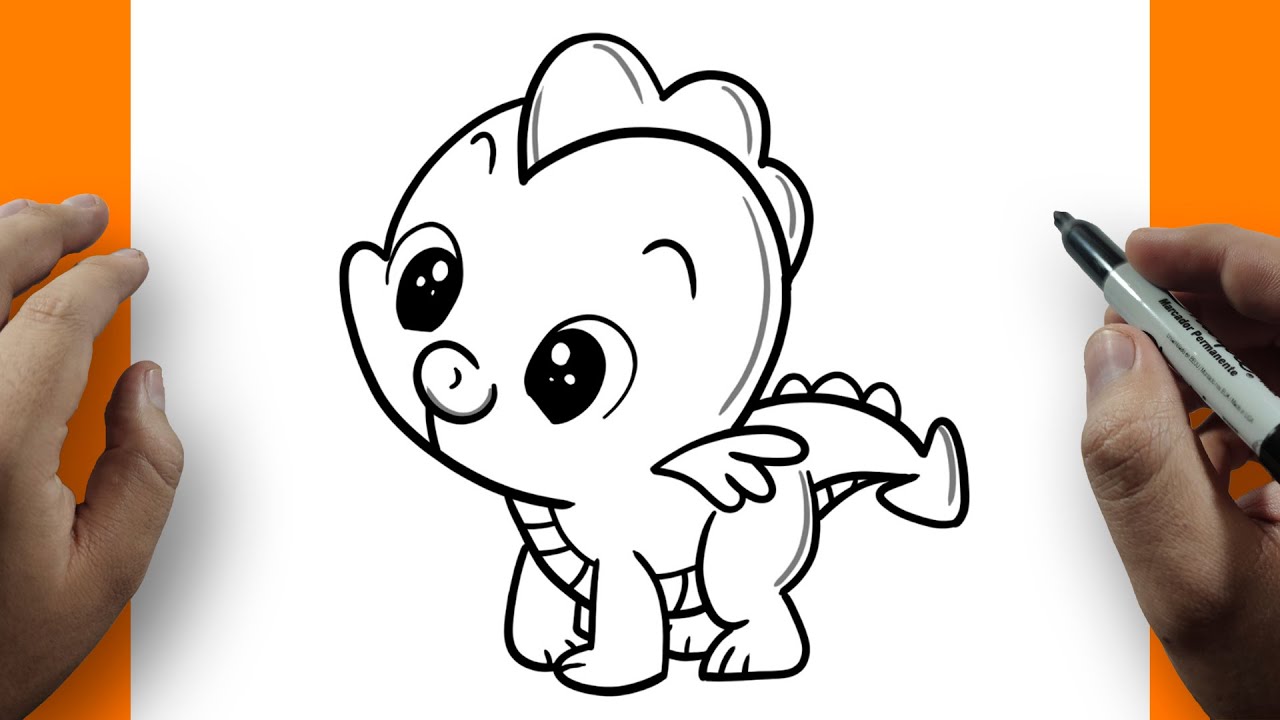 How to Draw a Cute Baby Dragon Step by Step EASY - YouTube