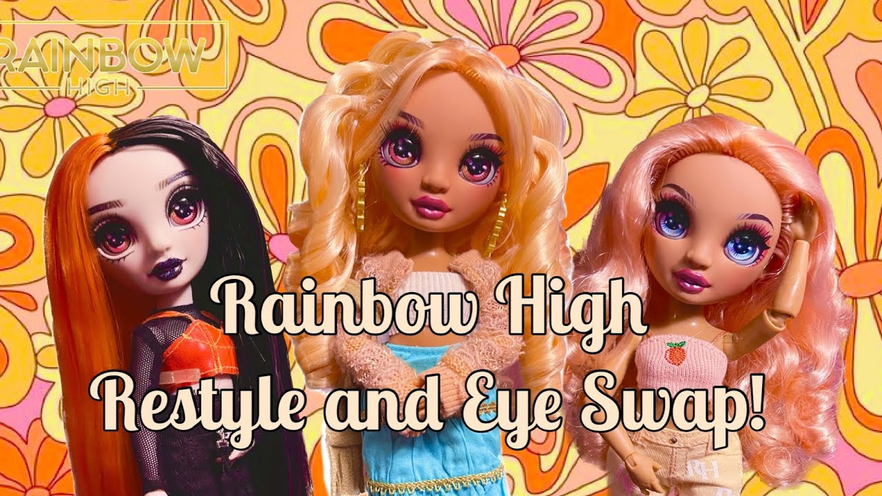 Washing/Restyling+Eye-swapping a few Rainbow High!🧡👀 Georgia Bloom (x2 ...
