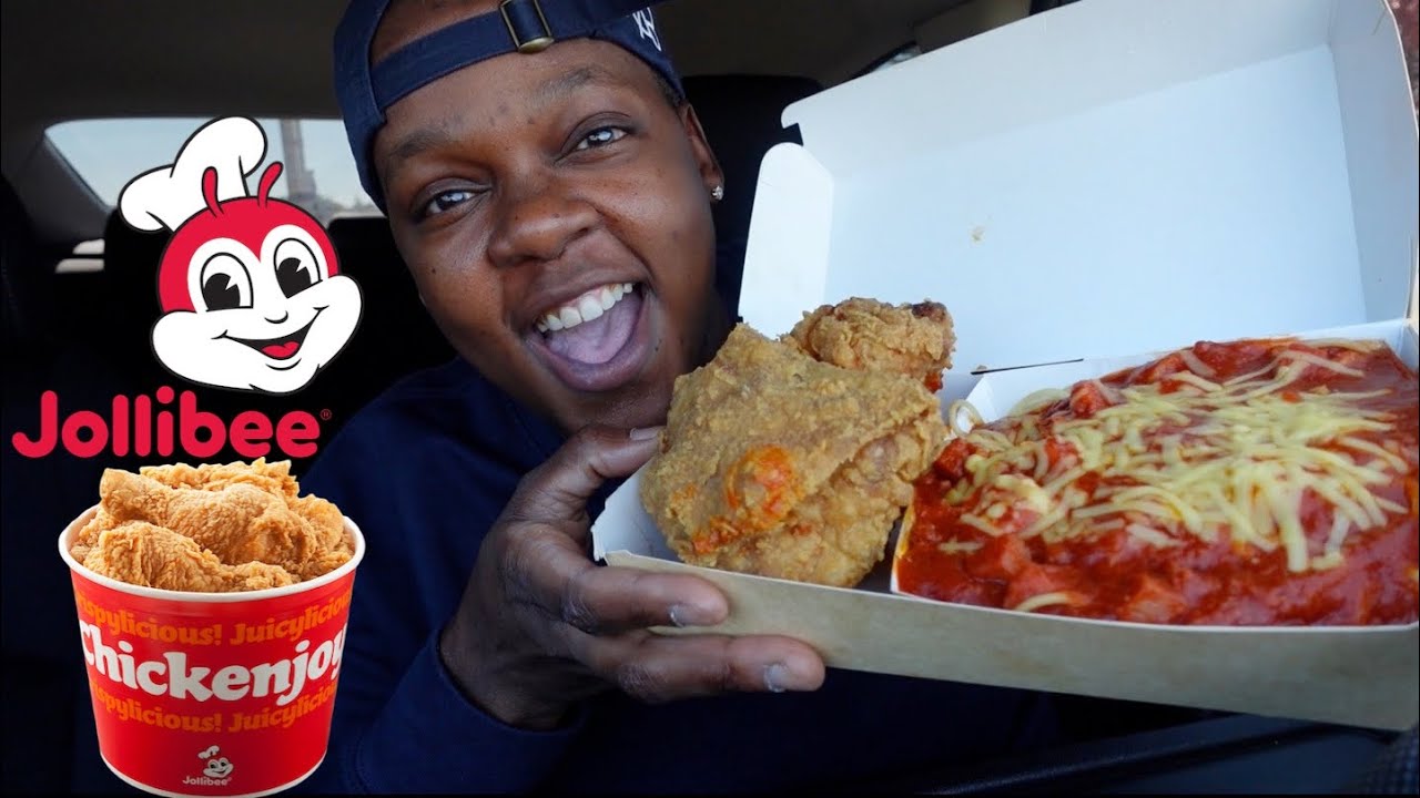 FIRST TIME TRYING JOLLIBEE MUKBANG 음식 | CRISPY CHICKEN JOY + SPAGHETTI ...