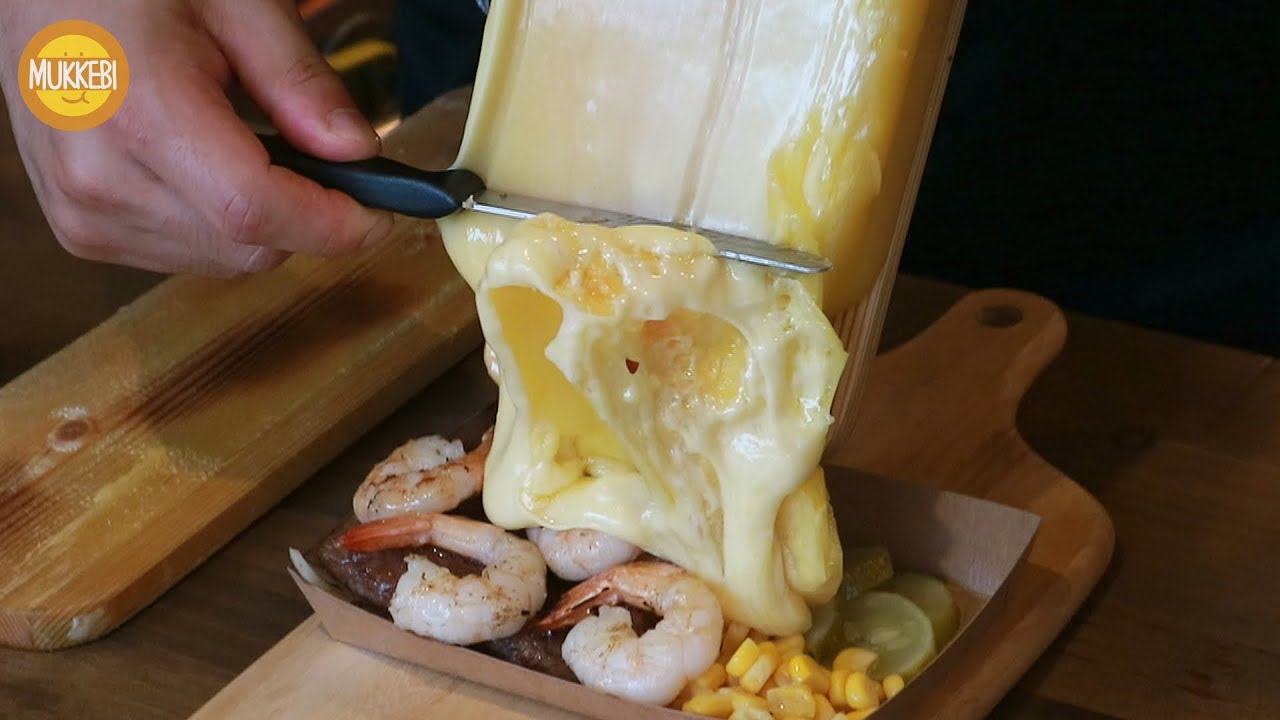 이태원 │ 치즈 삼합 │ Grilled Beef and Shrimp with Raclette Cheese │ 한국 길거리 음식 ...
