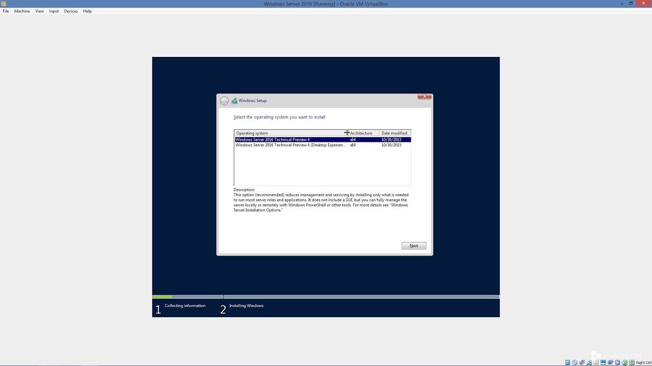 ติดตั้ง Windows Server 2016 Technical Preview 4 (Server Core) - YouTube
