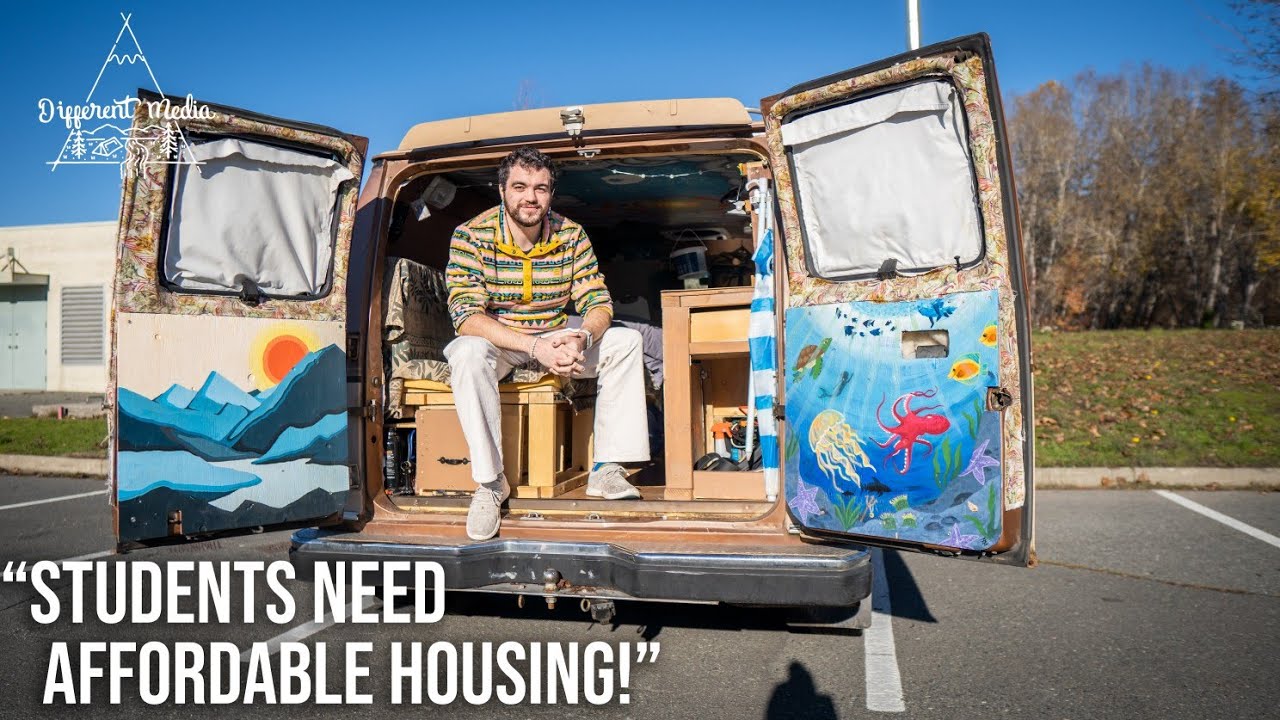 Student Lives Full Time Van Life to save Rent while going to University ...