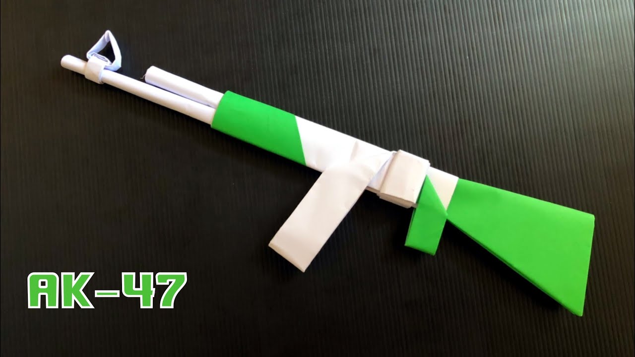 สอนวิธีพับปืนกระดาษสุดเท่ AK-47 | How to make paper gun ak-47 - YouTube