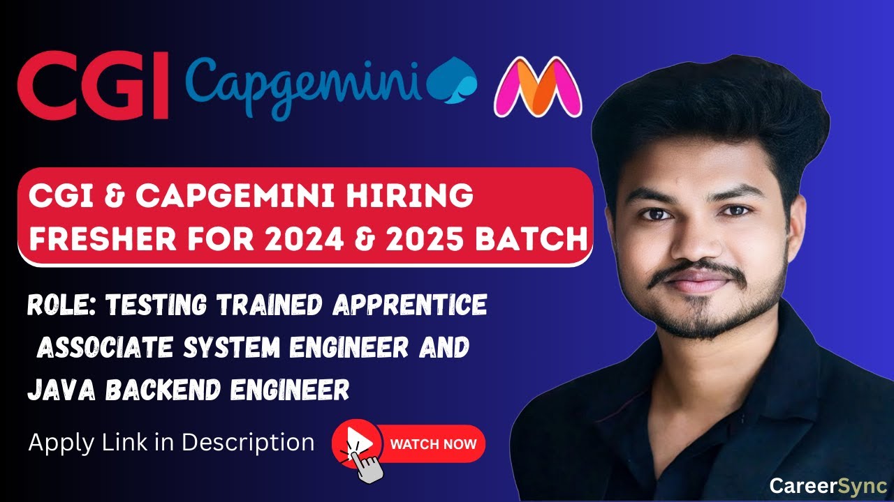 Top 5 Bulk Hiring Job Opportunities for Freshers | CGI and Capegemini -Apply Now with Direct ...